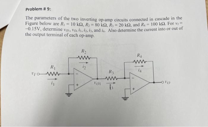 Solved The parameters of the two inverting op-amp circuits | Chegg.com