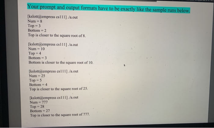 Solved sqrt_step2.cpp We are going to make a series of | Chegg.com