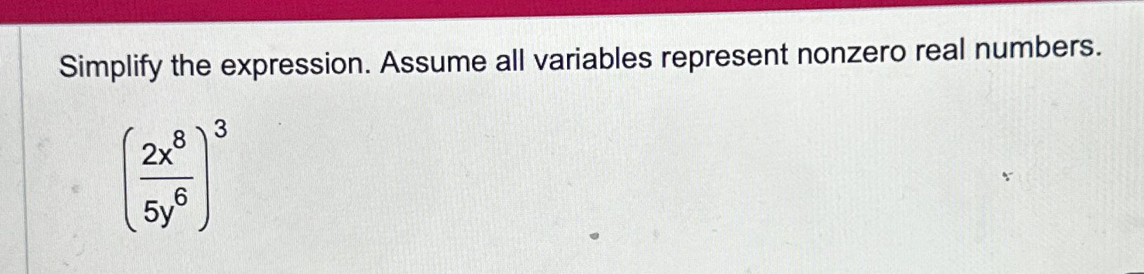 Solved Simplify the expression. Assume all variables | Chegg.com