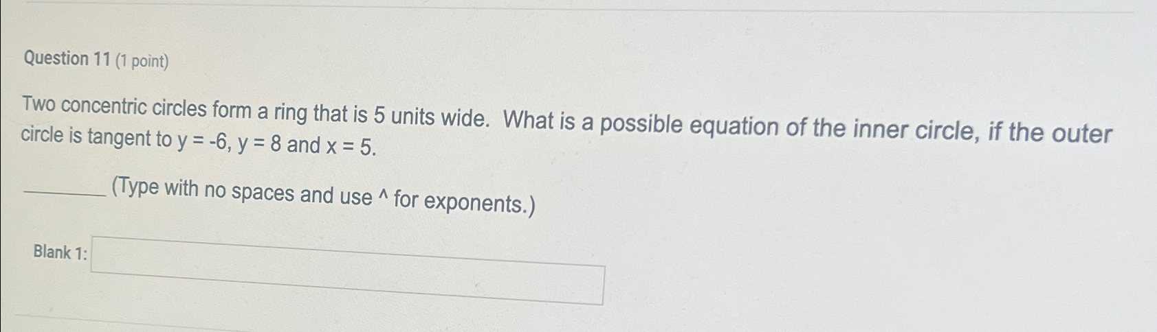 Solved Question 11 (1 ﻿point)Two concentric circles form a | Chegg.com