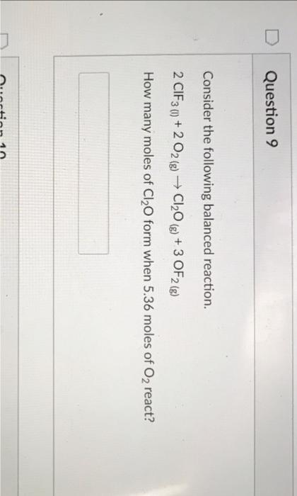 Solved Consider the following balanced reaction. | Chegg.com