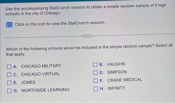 Solved Use the accompanying StatCrunch session to obtain a | Chegg.com