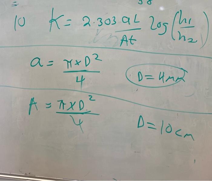 Solved 10.4 Observations and Calculations Variable Head: | Chegg.com