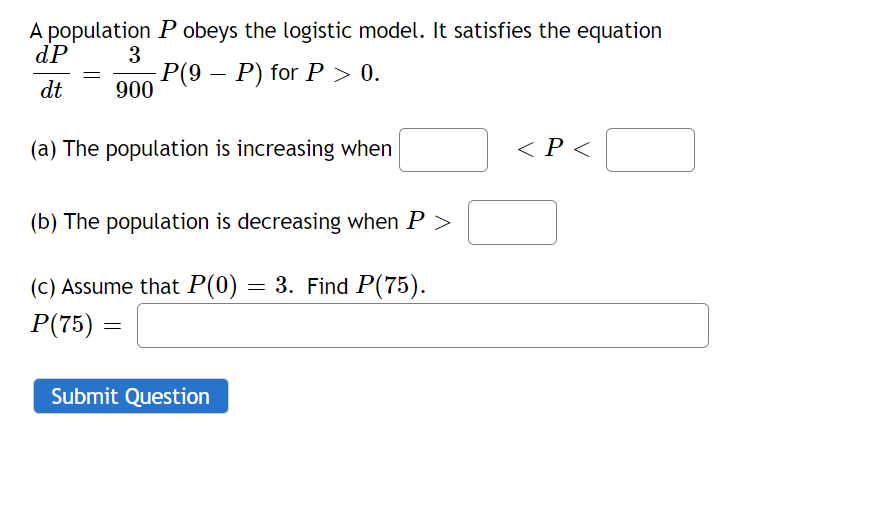 Solved A population P ﻿obeys the logistic model. It | Chegg.com