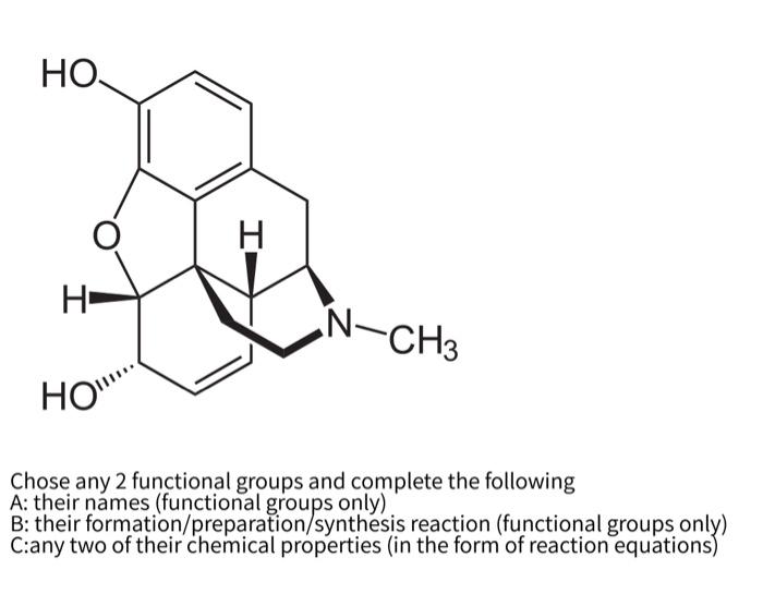 Solved HO I Н. N-CH3 HOW Chose any 2 functional groups and | Chegg.com
