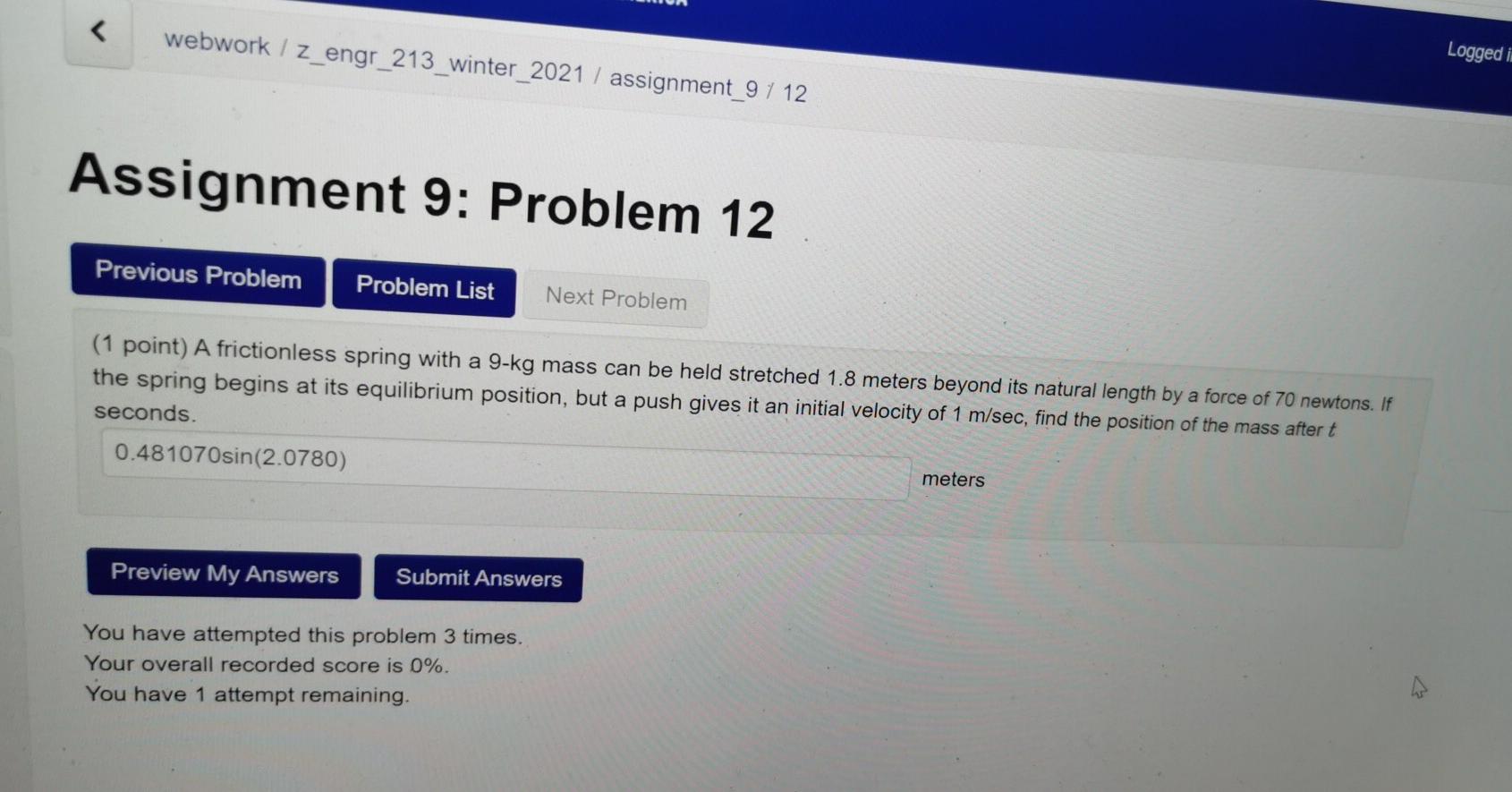 Solved webwork / z_engr_213_winter_2021 / assignment_91 12 | Chegg.com