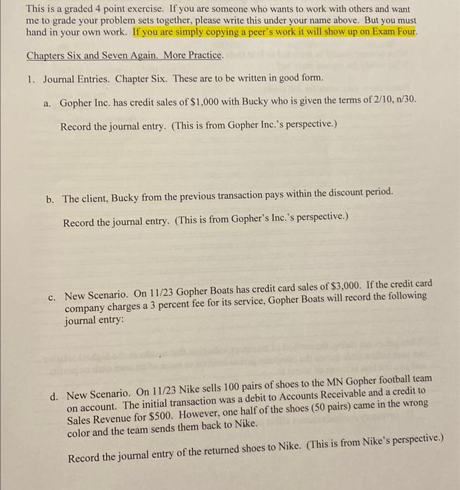 Solved This is a graded 4 point exercise. If you are someone | Chegg.com