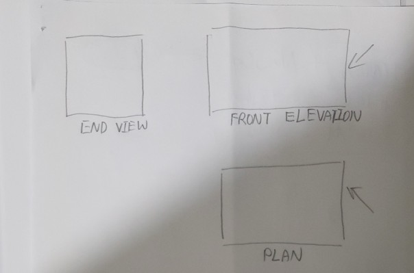 Solved Just need to draw a new front elevation and a plan | Chegg.com