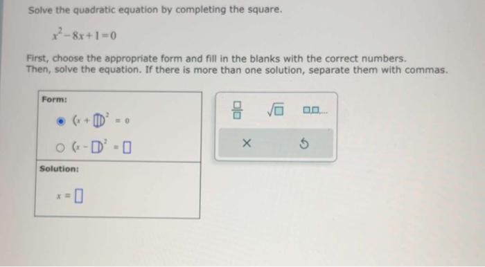 Solve the quadratic equation by completing the | Chegg.com