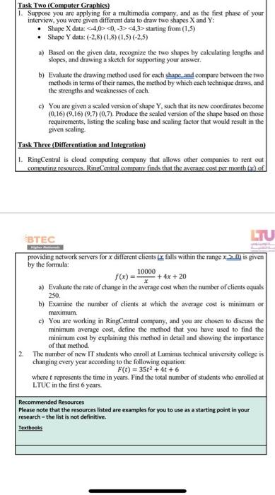 Solved Task Two (Computer Graphics) 1. Suppose you are | Chegg.com