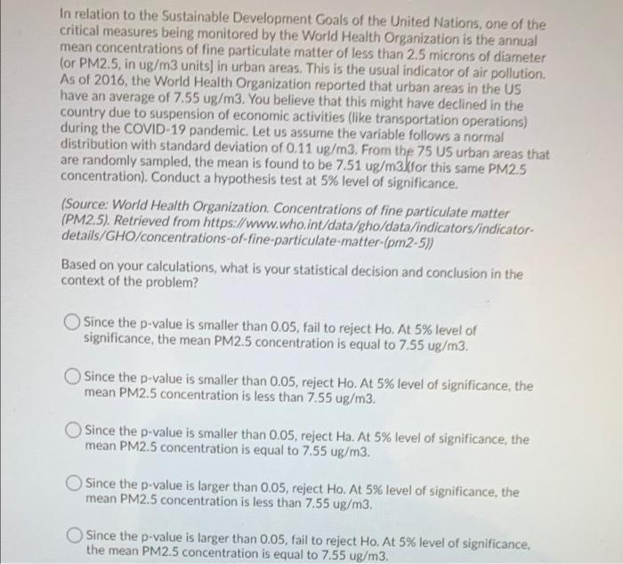 Solved In relation to the Sustainable Development Goals of | Chegg.com