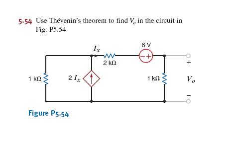 Solved Use Thevenin's theorem to find V0 in the circuit in | Chegg.com