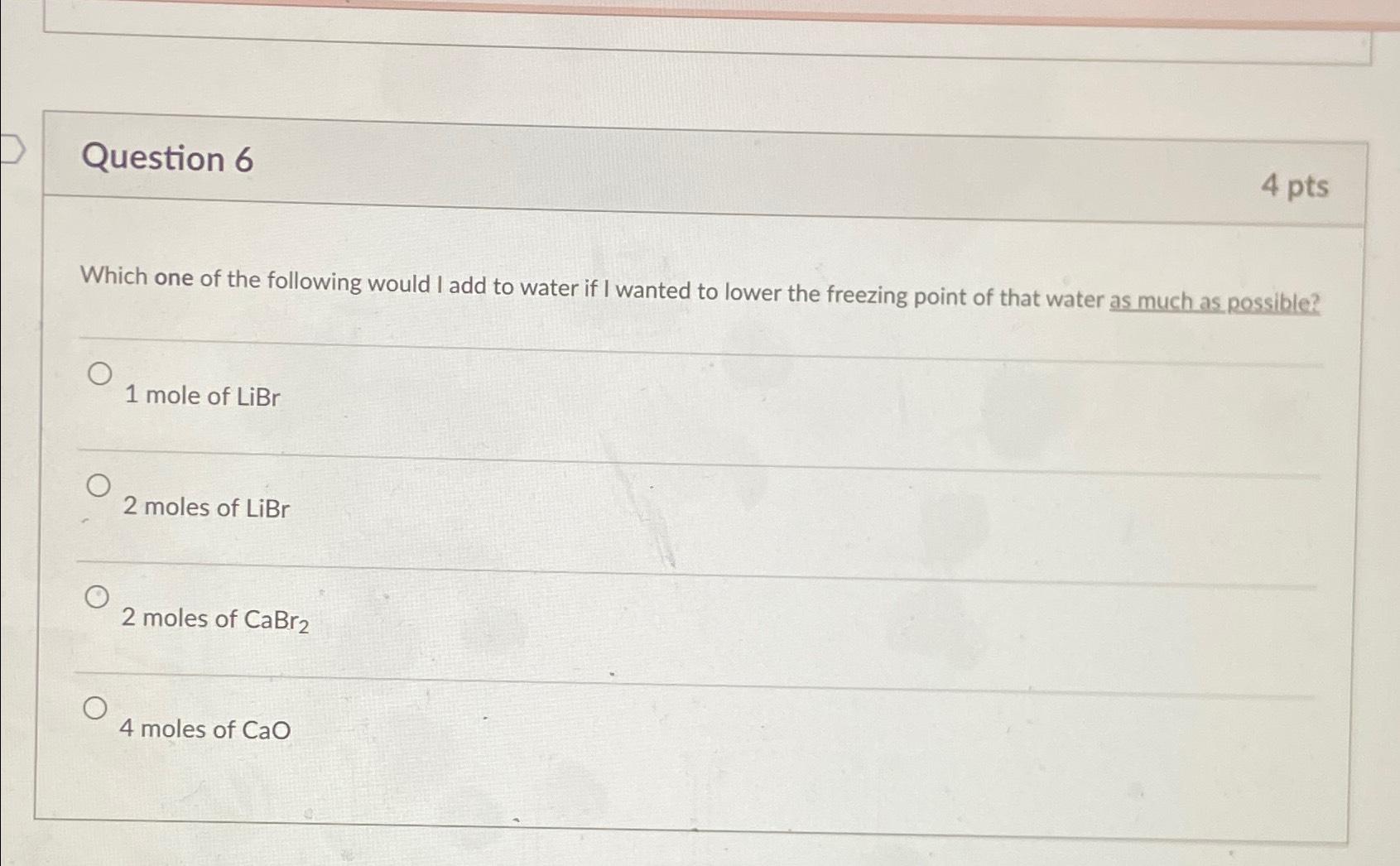 Solved Question 64 ﻿ptsWhich one of the following would I | Chegg.com