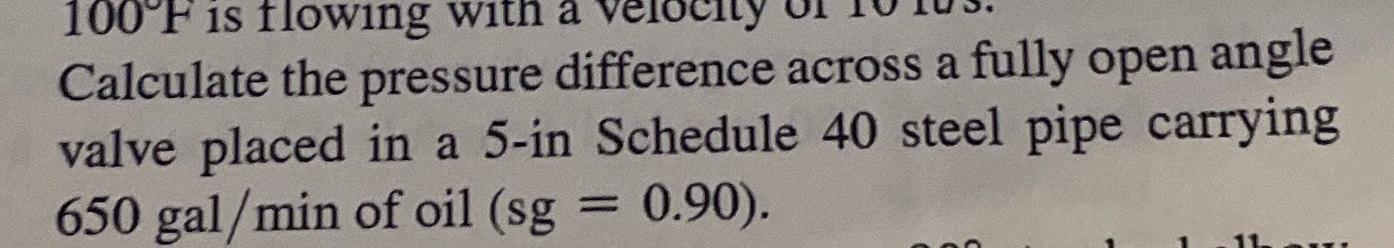 Solved Calculate the pressure difference across a fully open | Chegg.com
