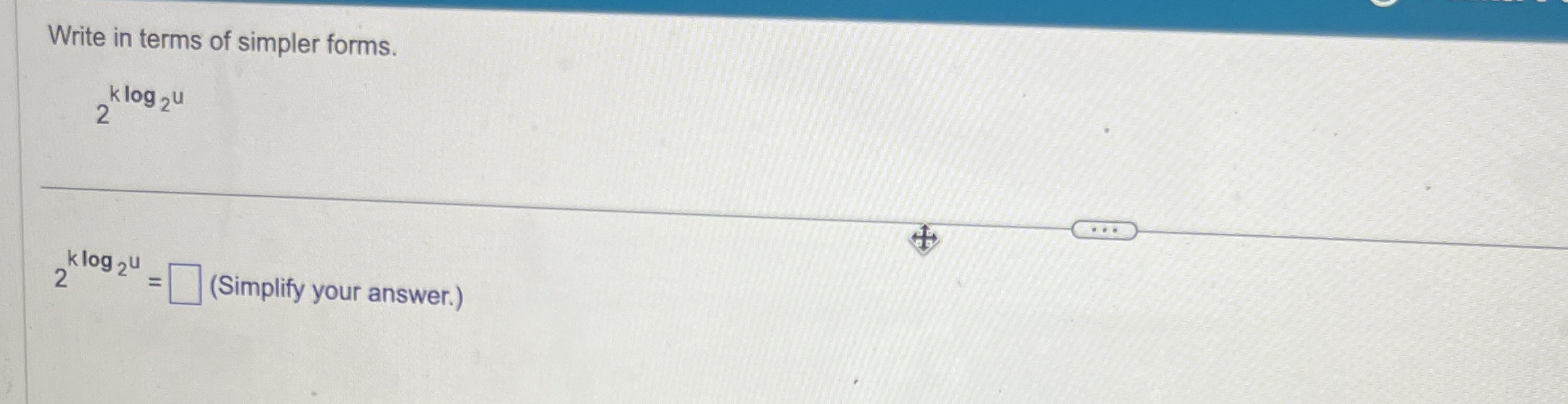 Solved Write in terms of simpler | Chegg.com