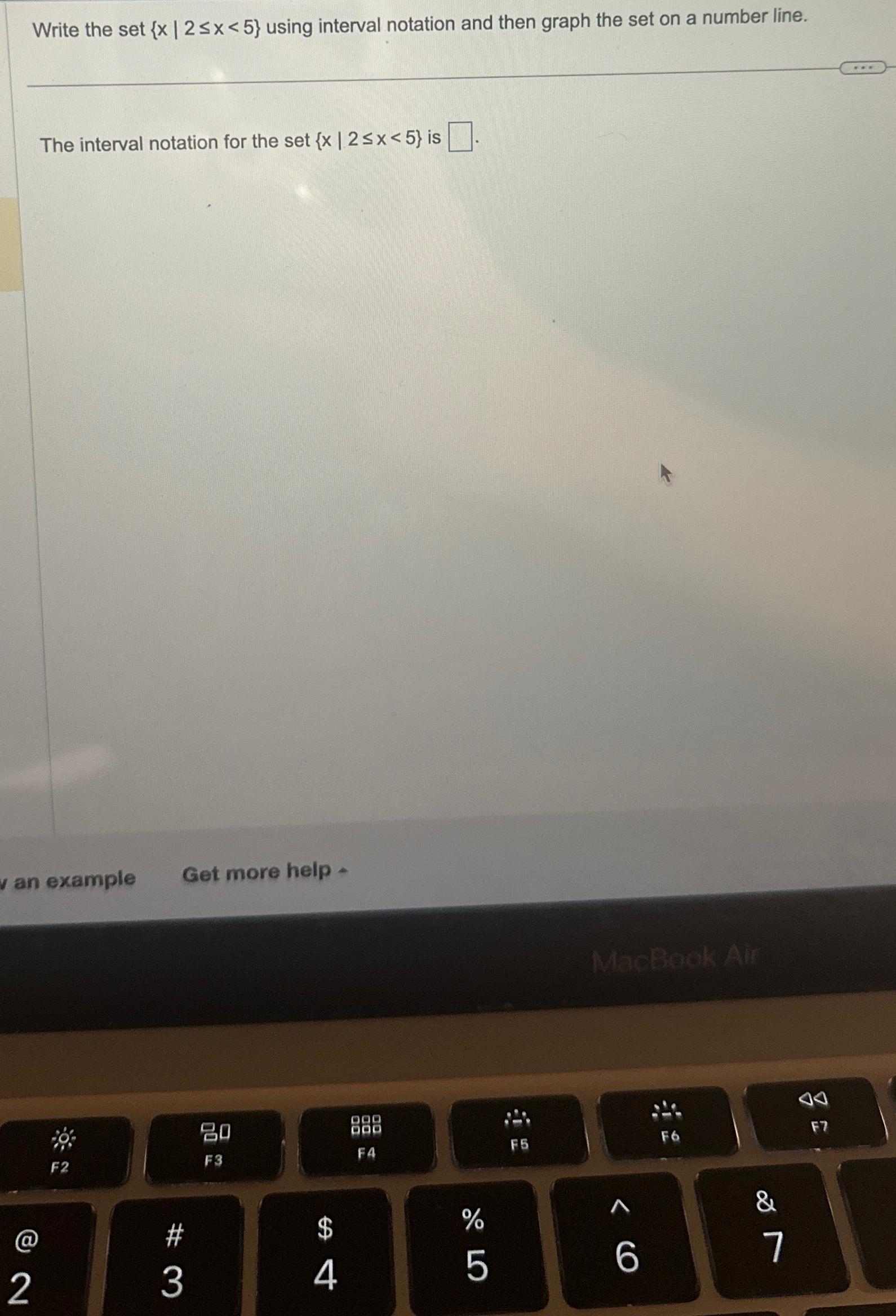 Solved Write the set {x|2≤x