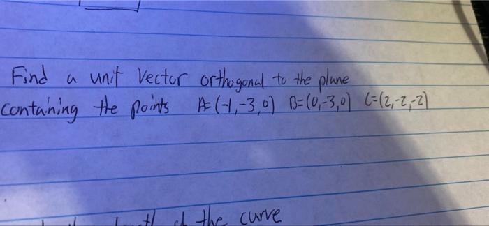 Solved a Find unit Vector orthogonal to the plane containing | Chegg.com