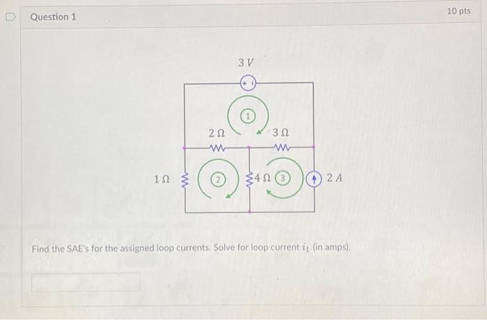 Solved Question 1 1Ω 3V Μ + ΖΩ 3 Ω www (0) 4Ω (3 4) 2 A Find | Chegg.com