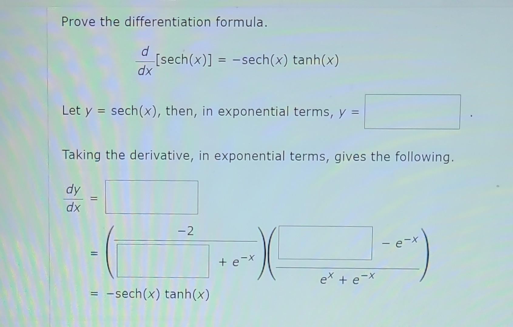 Solved Prove the differentiation formula. | Chegg.com