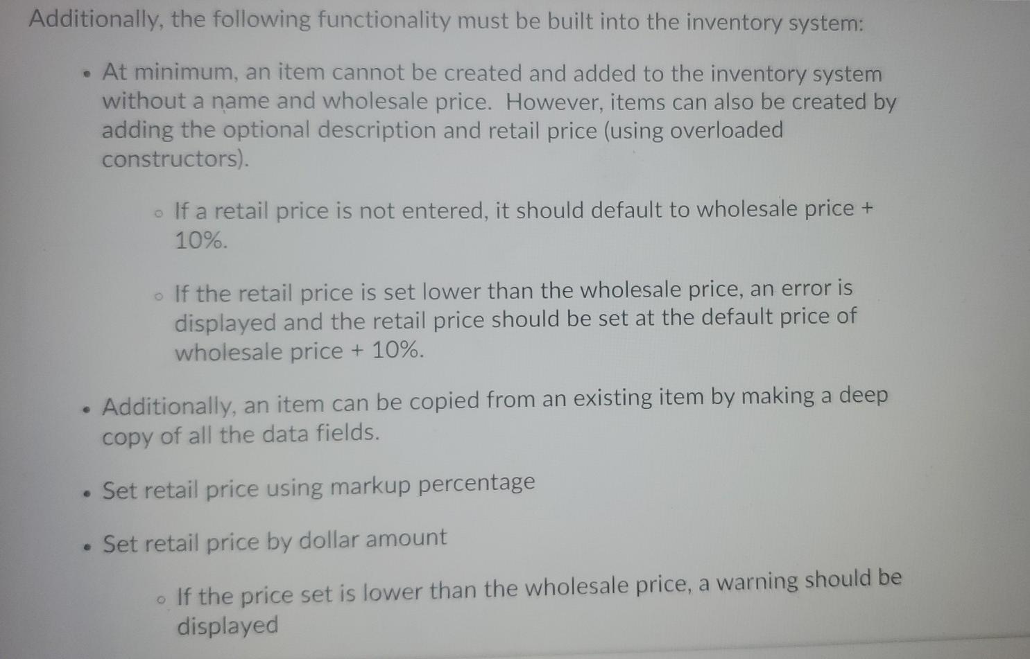 Solved Assignment 6: Retail Inventory System - OOP Problem | Chegg.com