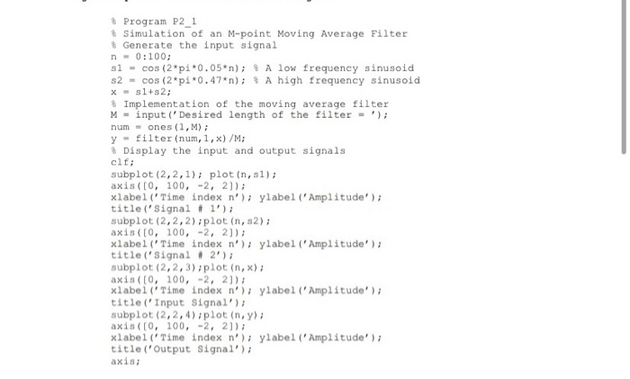 Solved 2. The Moving Average System A causal version of the | Chegg.com