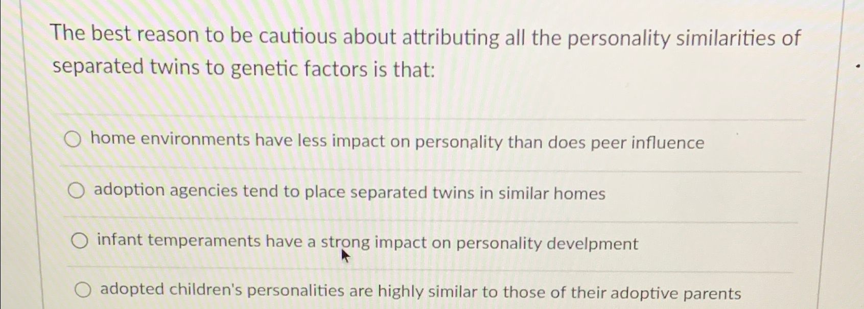 Solved The best reason to be cautious about attributing all | Chegg.com