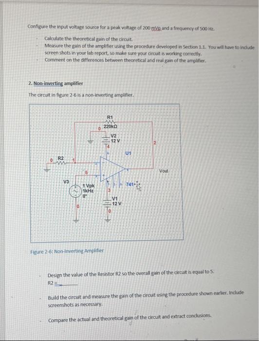 1.- Inverting amplifier 1.1 Measuring gain in an | Chegg.com