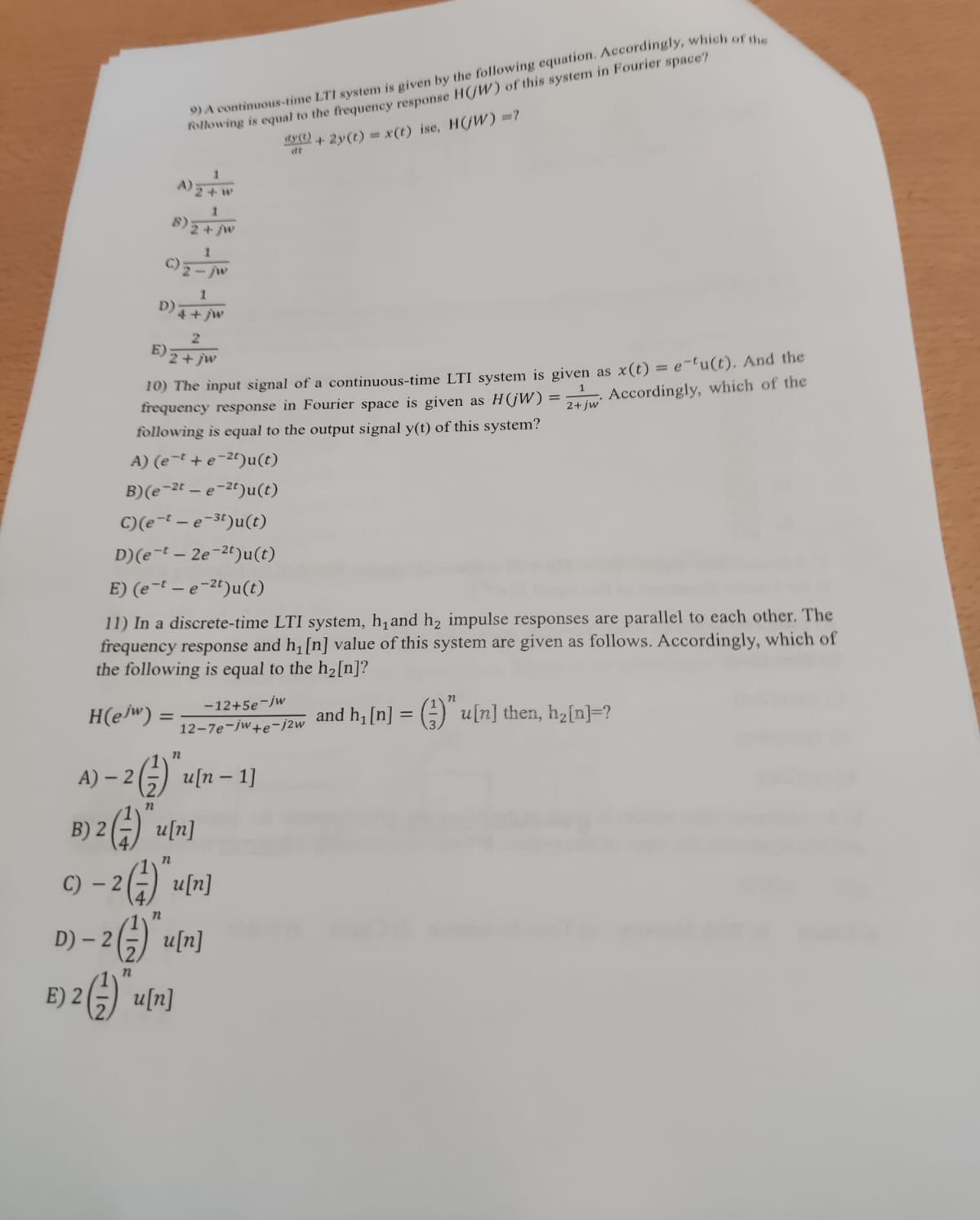 Solved A continuous-time LTI system is given by the | Chegg.com