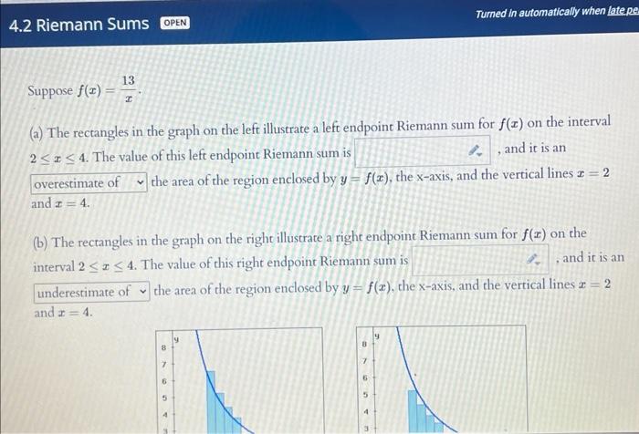 Solved Suppose f(x)=x13. (a) The rectangles in the graph on | Chegg.com
