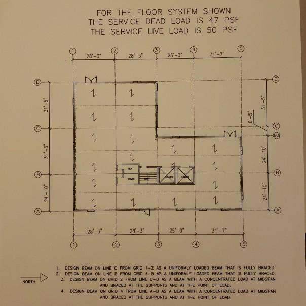 FOR THE FLOOR SYSTEM SHOWN THE SERVICE DEAD LOAD IS | Chegg.com