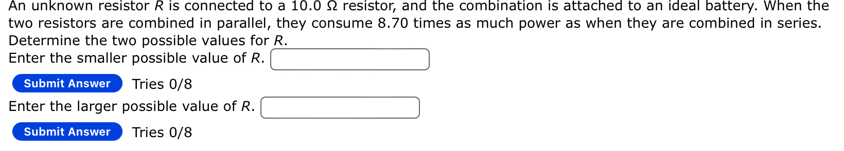 Solved An unknown resistor R ﻿is connected to a 10.0Ω | Chegg.com
