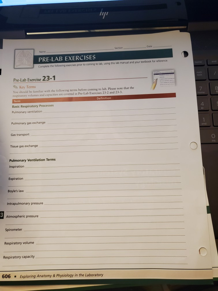 Solved til Date Section Name PRE-LAB EXERCISES Complete the | Chegg.com
