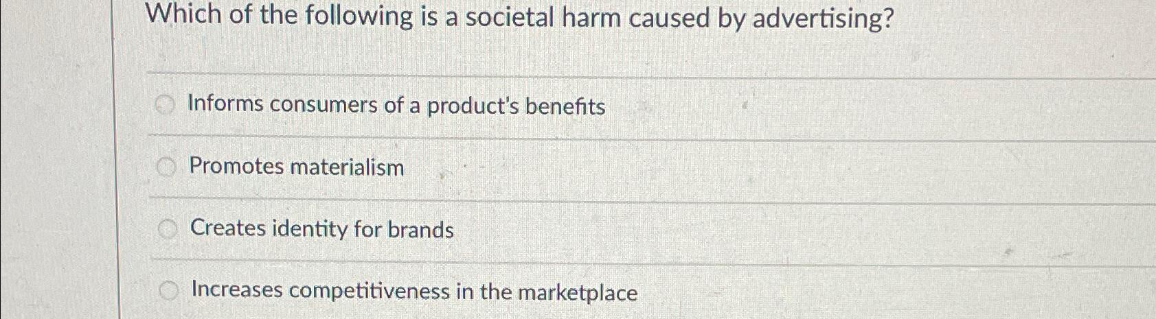 Solved Which of the following is a societal harm caused by | Chegg.com
