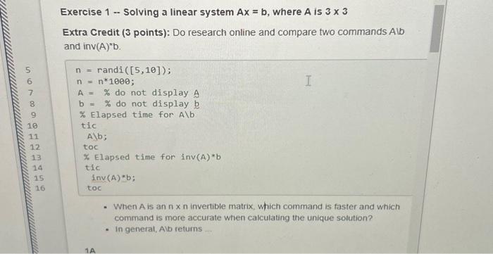 Solved Hous Solving a Linear System Ax = b, where A is 3x3 | Chegg.com
