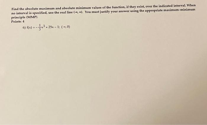 Solved Find the absolute maximum and absolute minimum values | Chegg.com