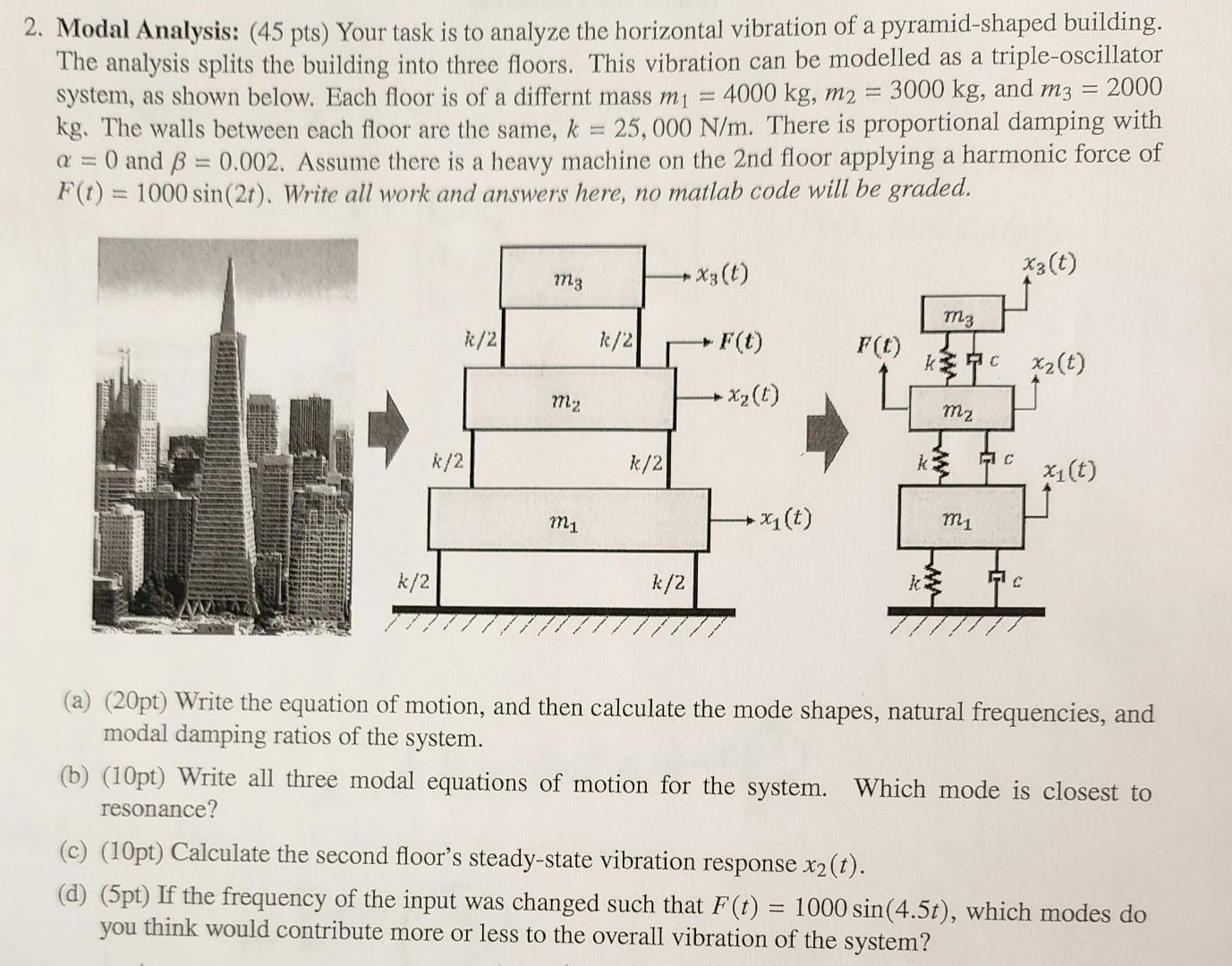 Solved Modal Analysis: (45 ﻿pts) ﻿Your task is to analyze | Chegg.com