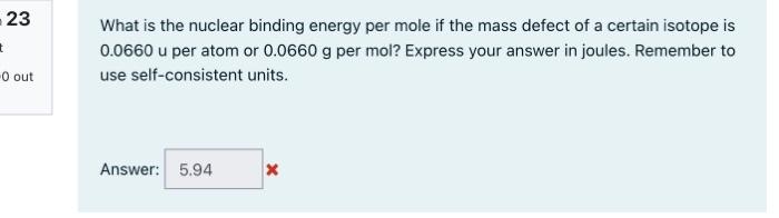 Solved What is the nuclear binding energy per mole if the | Chegg.com