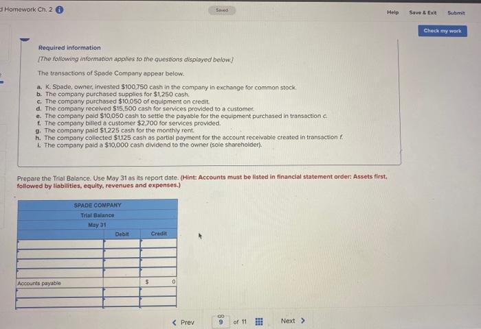 Solved Homework Ch. 2 Swed Help Save 5 Exit Submit Check my | Chegg.com