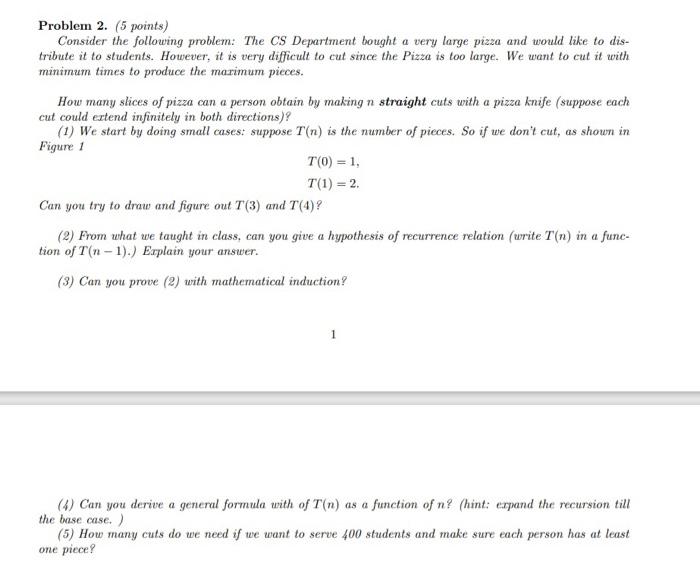 Solved Problem 1. ( 1 points) Use mathematical Induction to | Chegg.com