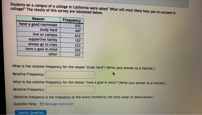 Solved Students on a campus of a college in California were | Chegg.com
