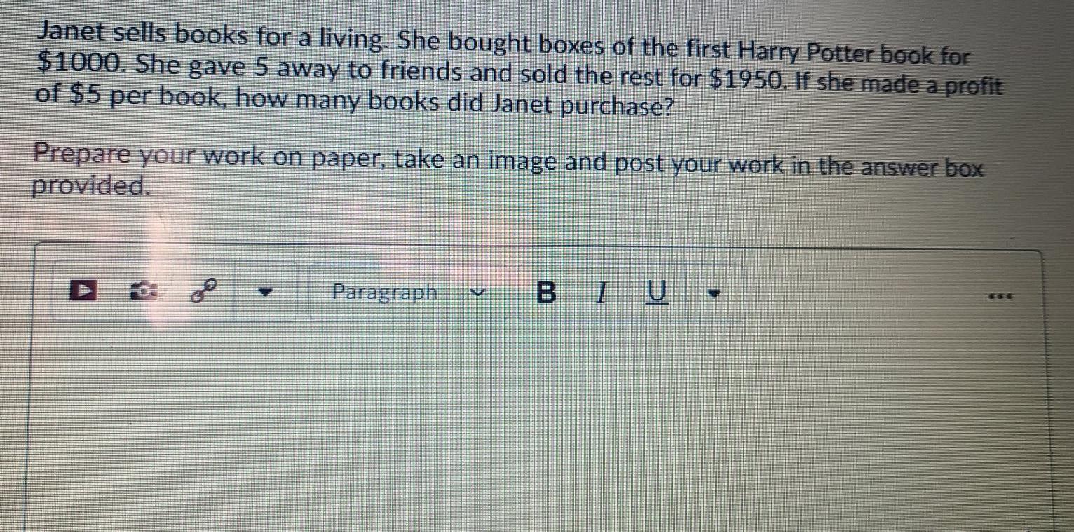 Solved Janet sells books for a living. She bought boxes of | Chegg.com