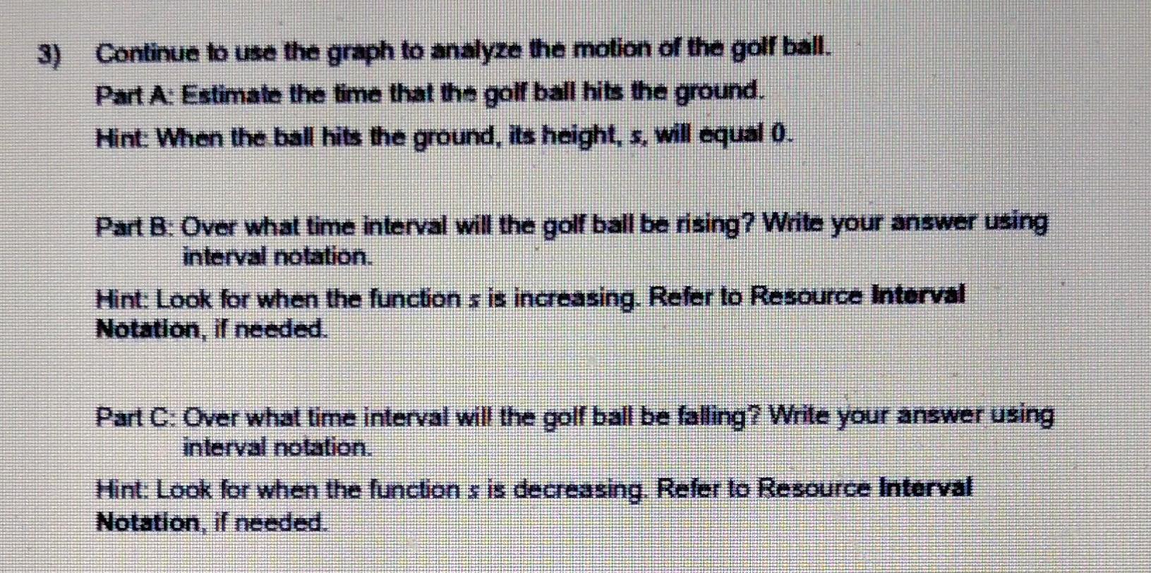 Projectile Motion te height (in meters) of a golf | Chegg.com