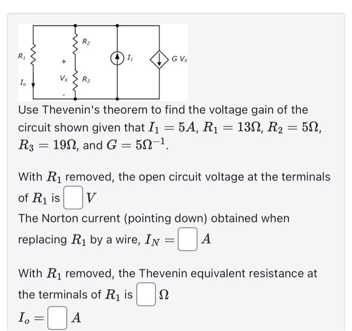 Solved R₁ Io R₂ = Vx R3 I₁ Use Thevenin's theorem to find | Chegg.com