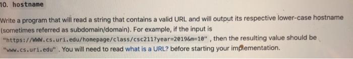 Solved 10 Hostname Write A Program That Will Read A String 5914
