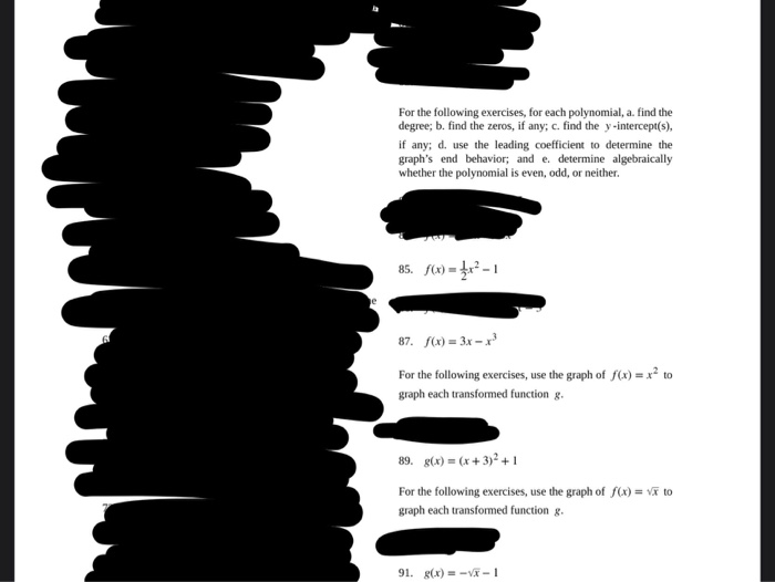 Solved For the following exercises, for each polynomial, a. | Chegg.com