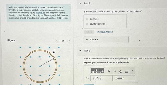 Solved A circular loop of wire with radius 0.0380 m and | Chegg.com