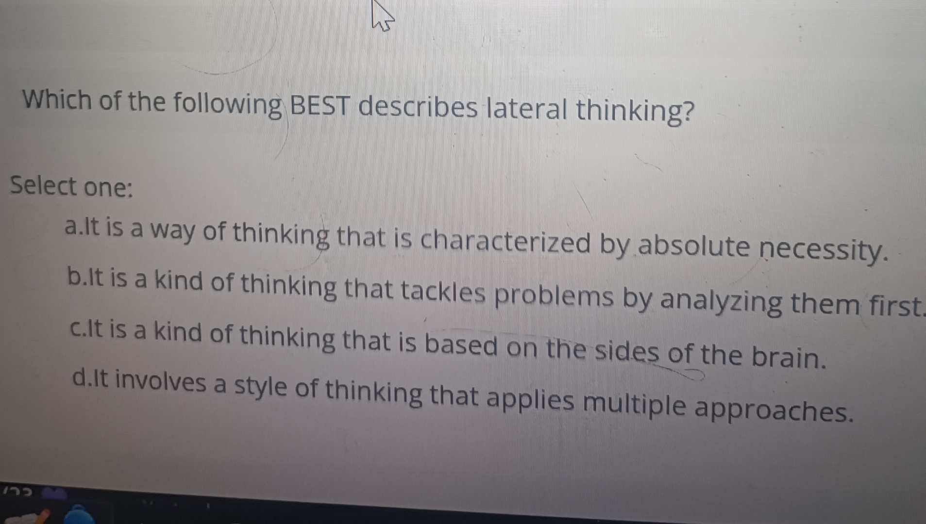 Solved Which of the following BEST describes lateral | Chegg.com