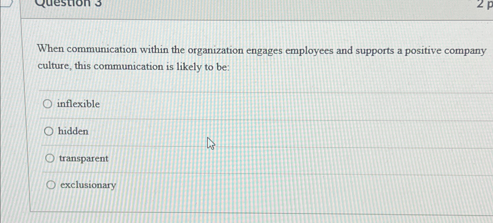 Solved When communication within the organization engages | Chegg.com