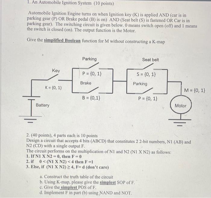 Solved 1. An Automobile Ignition System (10 points) | Chegg.com