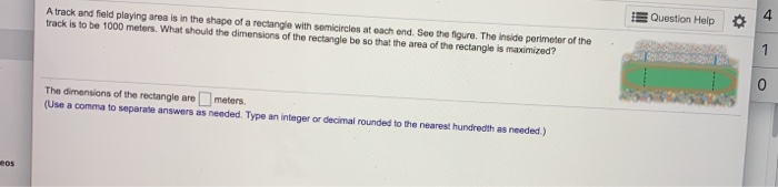 Solved A track and field playing area is in the shape of a | Chegg.com
